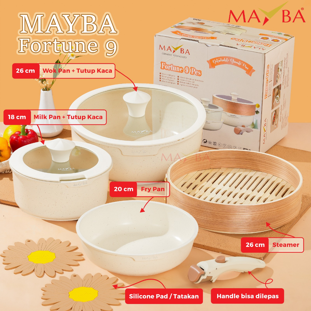 Jual PANCI DETACHABLE MAYBA Fortune 9 pcs wajan set dengan kukusan ...