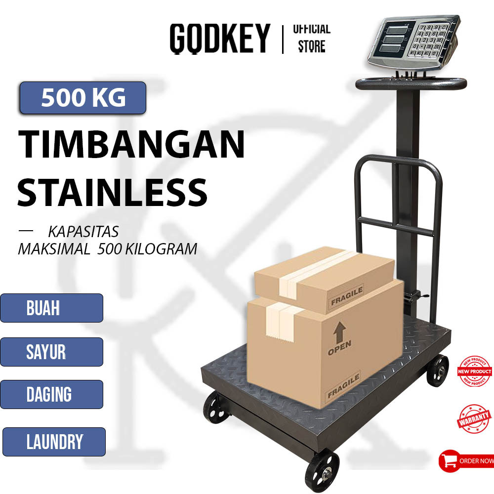 Jual TCS - Stainless Steel 500 kg Timbangan Duduk Digital Charger Elektronik Pagar Lipat Display ...