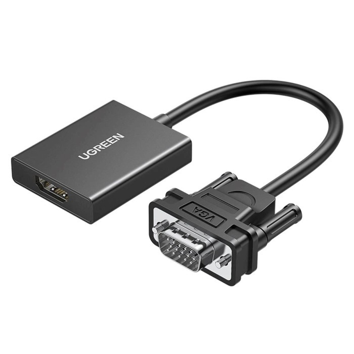 Jual Ugreen Adapter Converter Vga Male To Hdmi Female Hd 1080p With