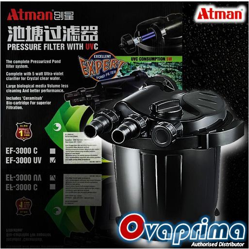 Jual Atman EF-3000UV Pressure Filter Aquarium/Kolam + Lampu UV | Shopee ...
