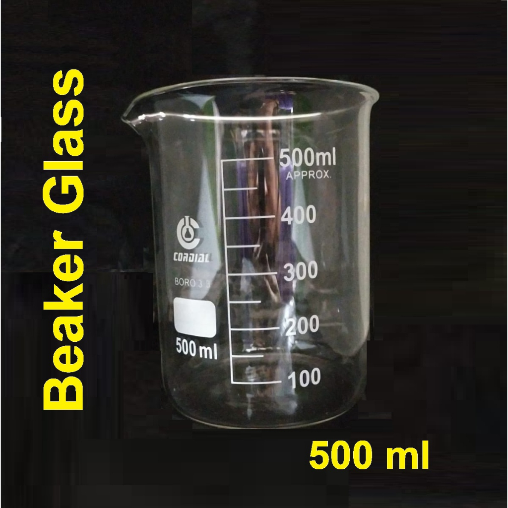 Jual BEAKER GLASS 500 ML GELAS KIMIA GELAS PIALA BEKER GLASS LOW FORM ...