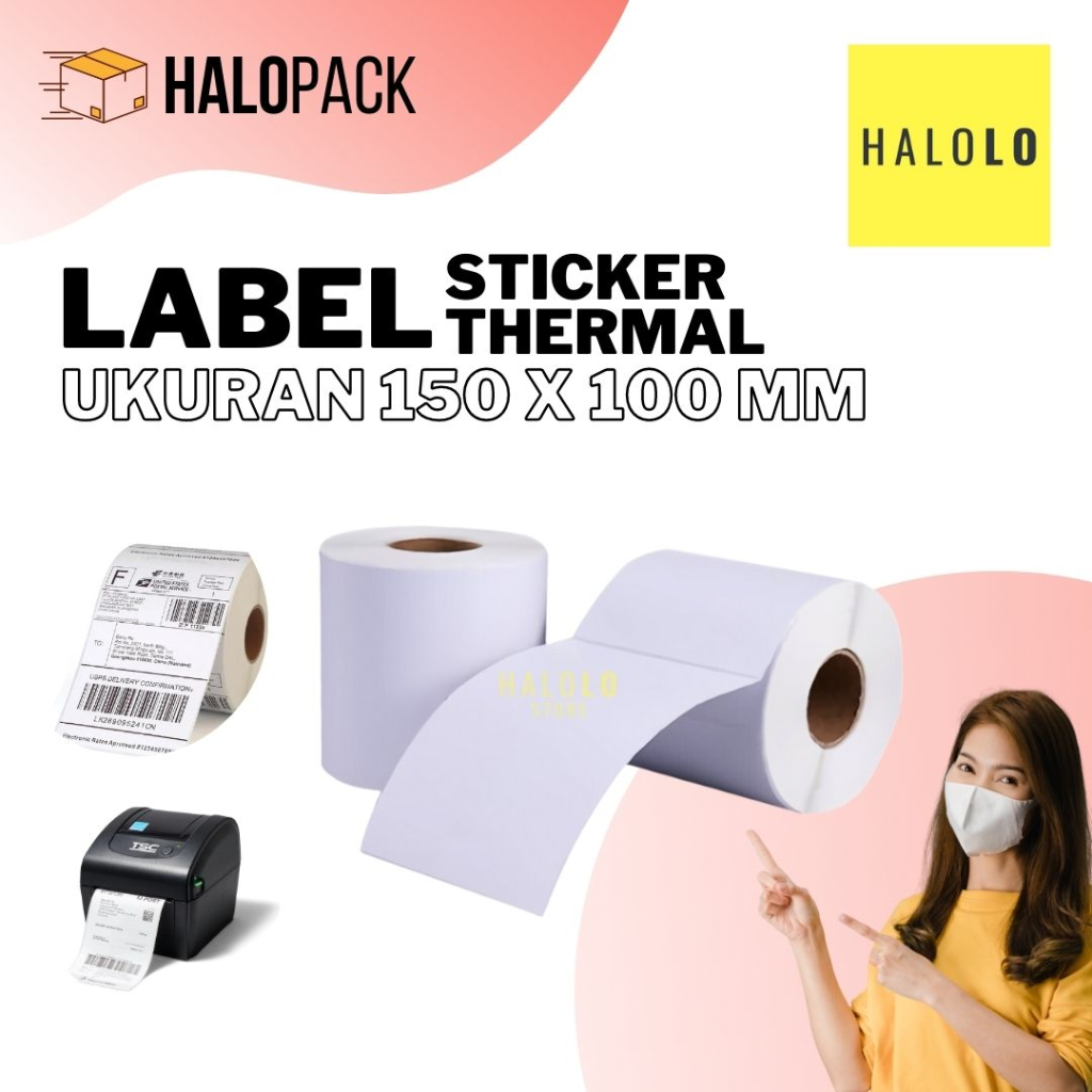 Jual Label Printer Thermal Barcode Kertas Sticker Resi A6 150 x 100 mm | Shopee Indonesia