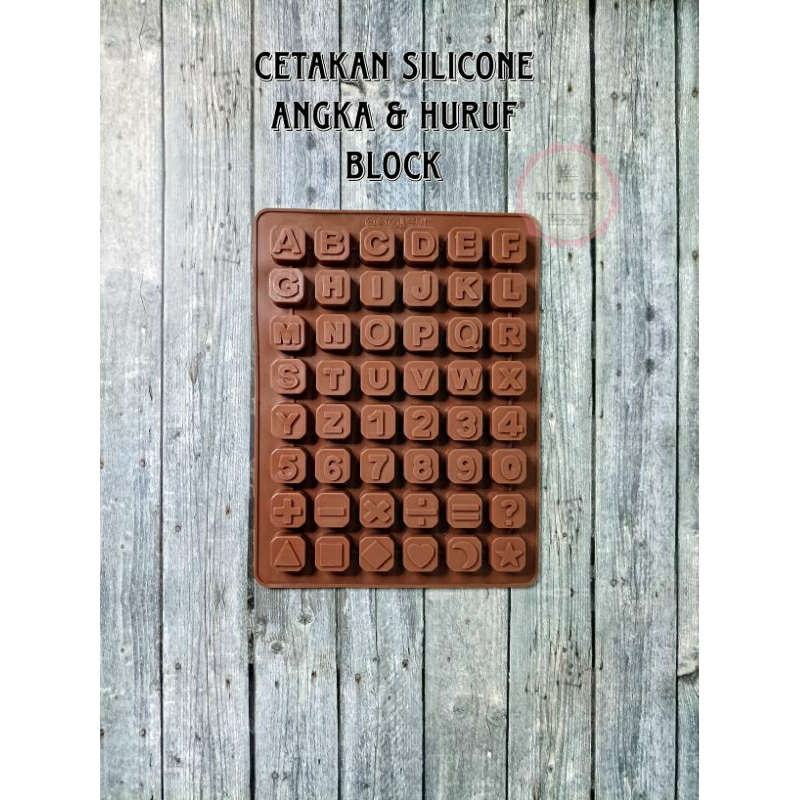 Jual Cetakan Silicone Huruf + Angka Block / Cetakan Coklat Silicone ...
