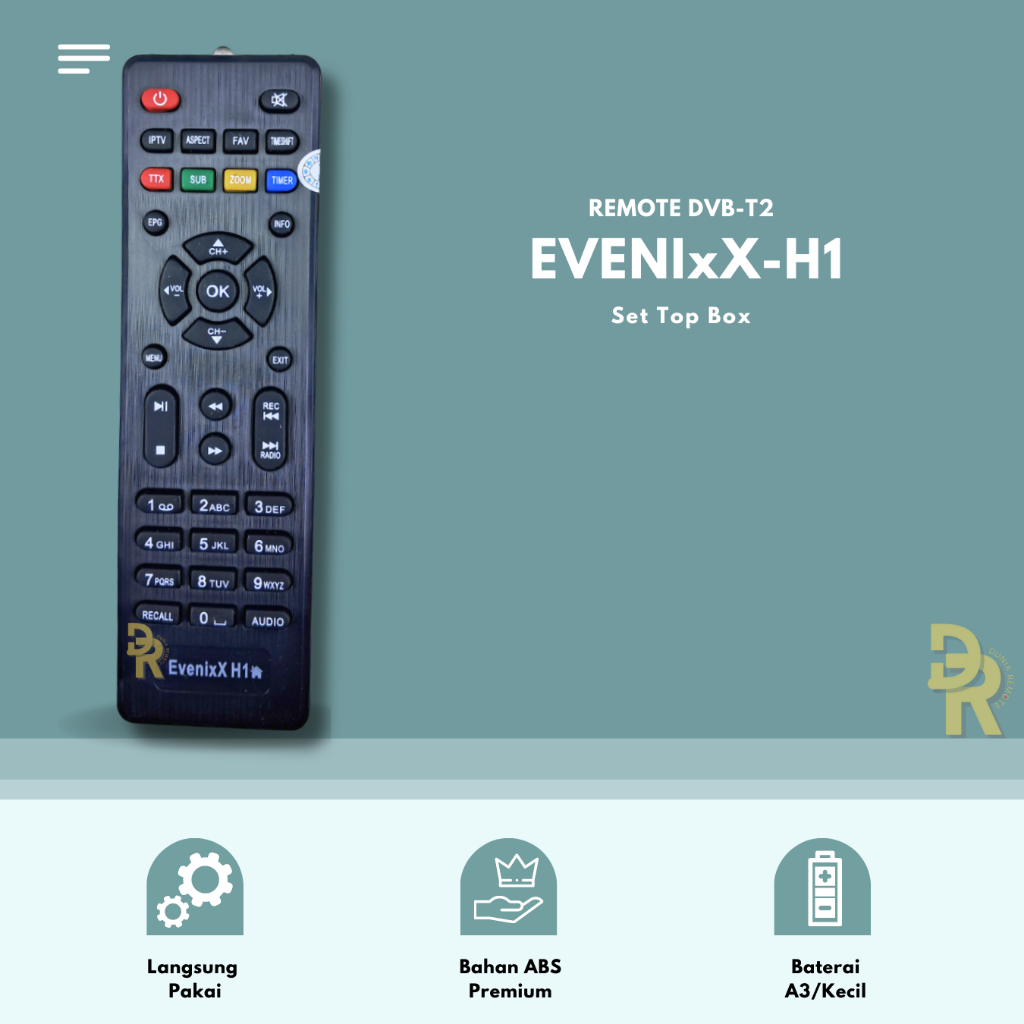 Jual Remot Remote STB Evenix RECEIVER PARABOLA MULTIMEDIA STB DVB T2 ...