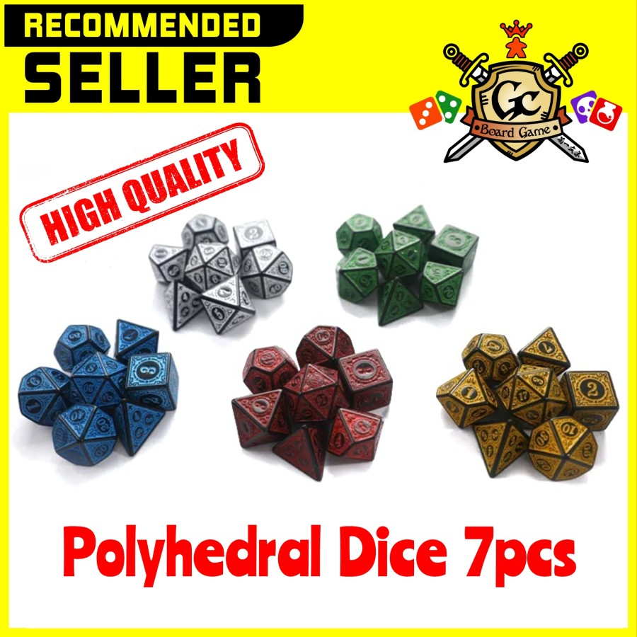 Jual Carved Pattern Polyhedral Dice Dadu Board Game | Shopee Indonesia