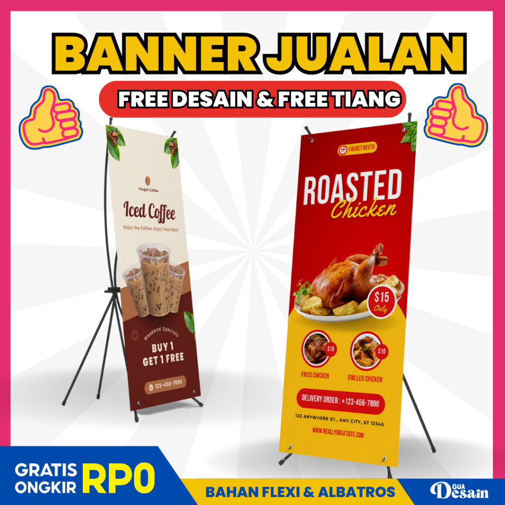 Jual Spanduk Banner Jualan Murah | X Banner Jualan | Bebas Desain ...