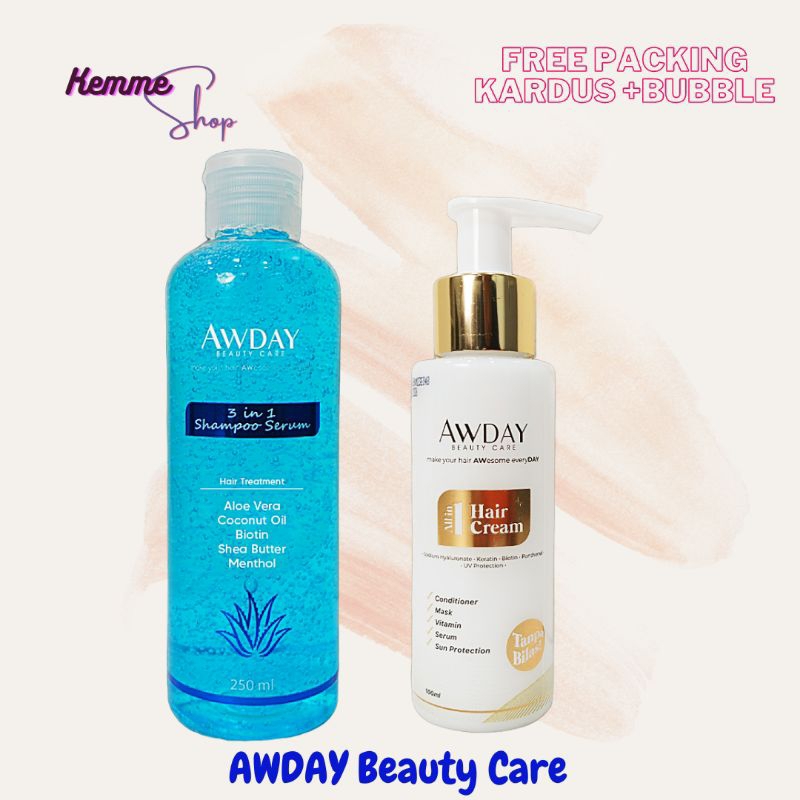 Jual AWDAY BUNDLING PAKET SUPER HEMAT 3in1 Shampoo 250ML & 100ML dan ...