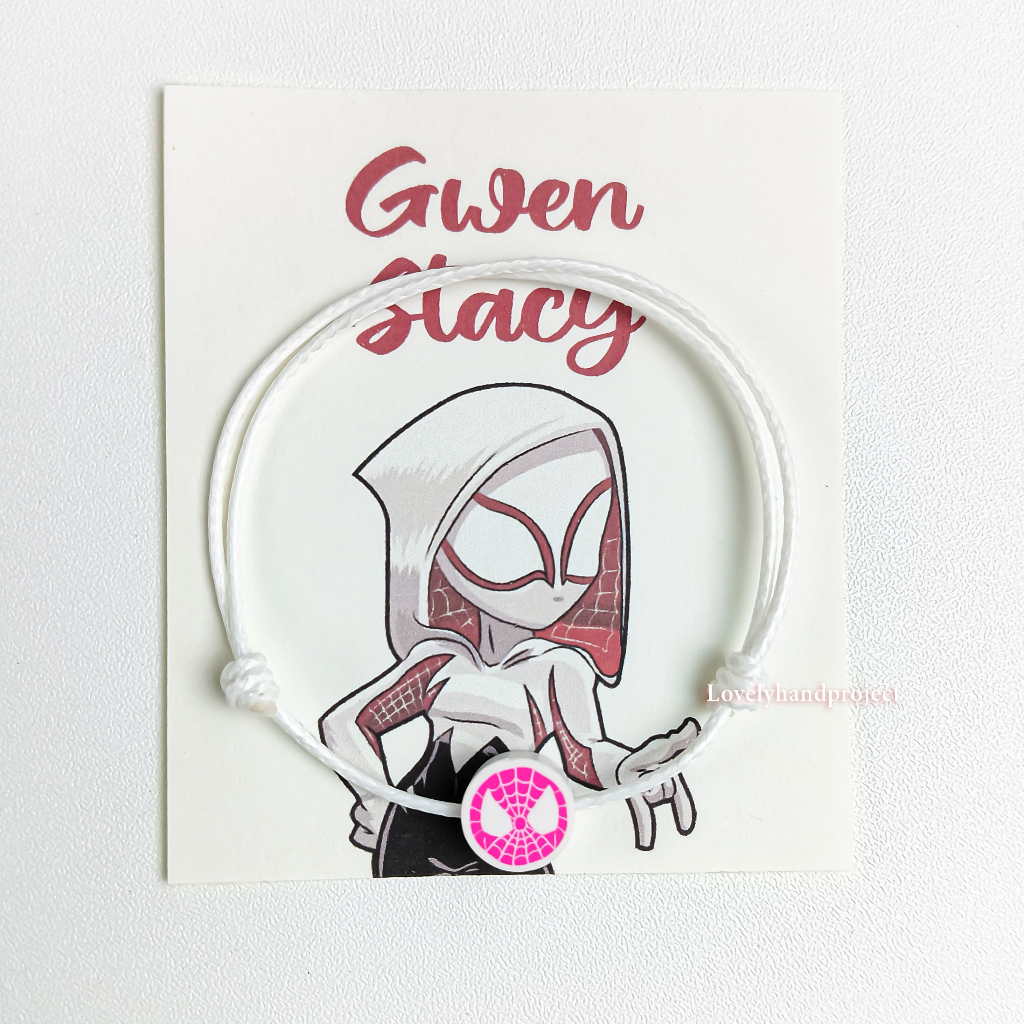 Jual Gelang Couple Spiderman Miles Morales & Gwen Stacy Free Box Tali ...