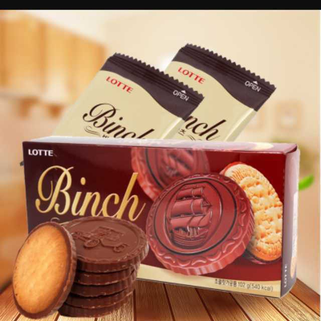 Jual LOTTE Binch Crispy Biscuit Covered Choco 102gr | Shopee Indonesia