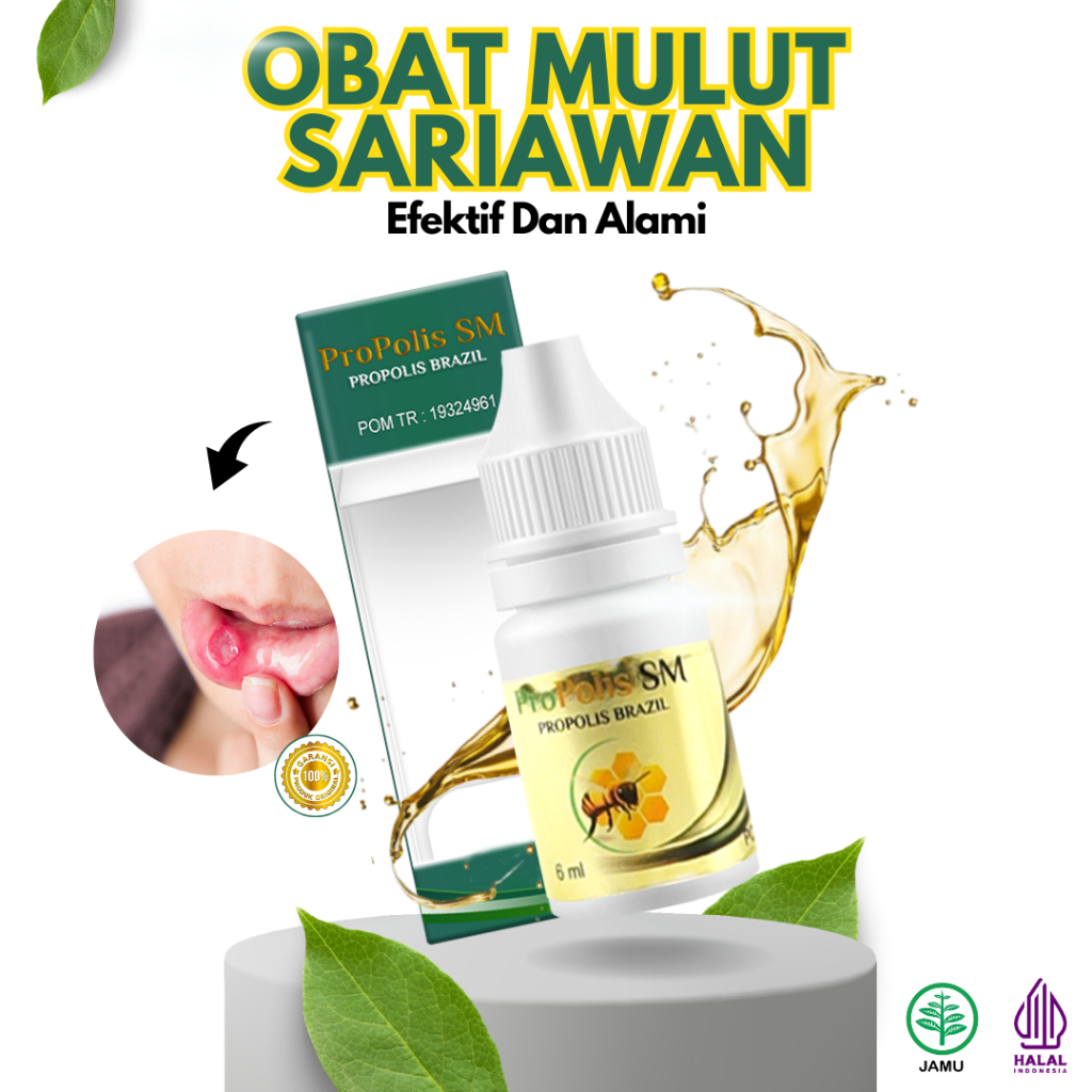 Jual Obat Sariawan Mulut Tetes Propolis SM Original 6ml | Shopee Indonesia