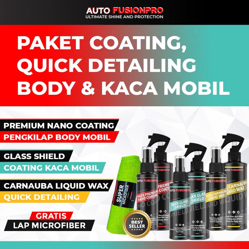Jual PAKET Nano Coating Pengkilap Body Mobil - Coating Kaca Efek Daun Talas - Pengkilap Carnauba ...