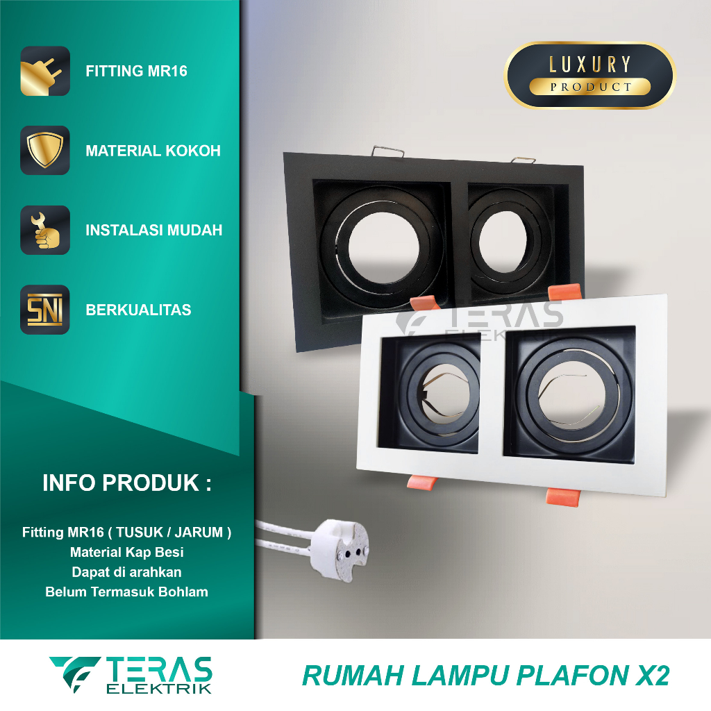 Jual Rumah lampu spotlight mr16 x2 kap plafon downlight led | Shopee ...
