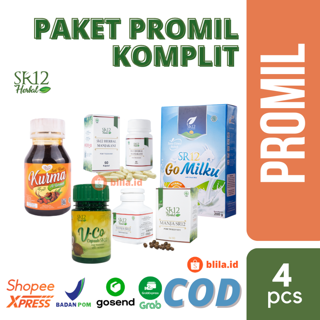 Jual Paket Promil Lengkap SR12 Manjakani Manja Vco Vico V-co Oil Kapsul ...