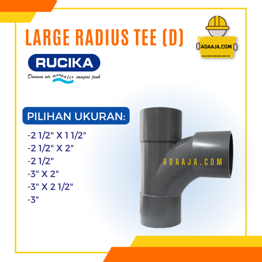 Jual Sambungan Pipa D Large Radius Tee Y Way 90 Derajat 2-1/2" hingga 3" - 2-1/2" x 1-1/2 ...