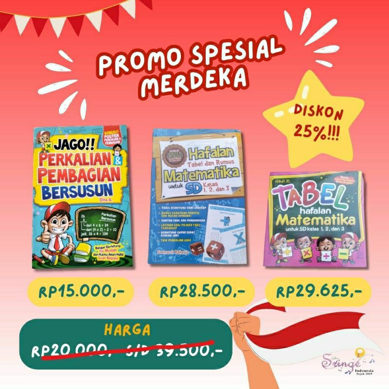 Jual Buku Tabel, Hafalan Rumus MTK, dan Jago Perkalian Pembagian ...