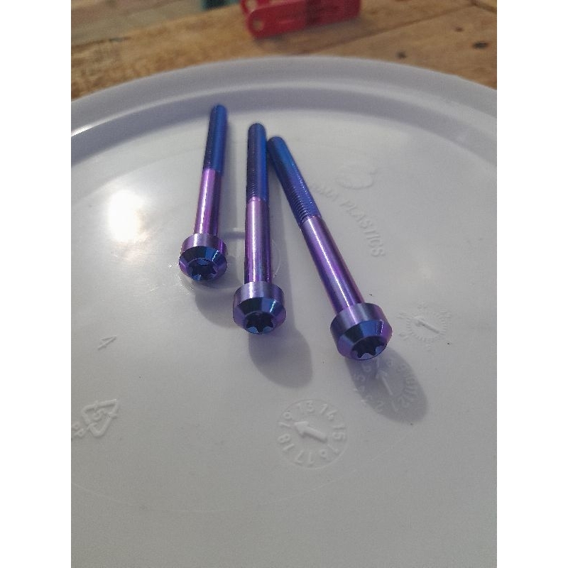 Jual baut titanium gr5 m6x70 drat 10 panjang 7cm 7 cm original titanium ...