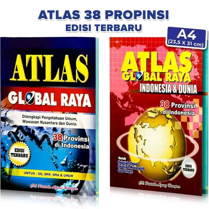 Jual Buku atlas Global Raya indonesia dan dunia lengkap ukuran besar ...