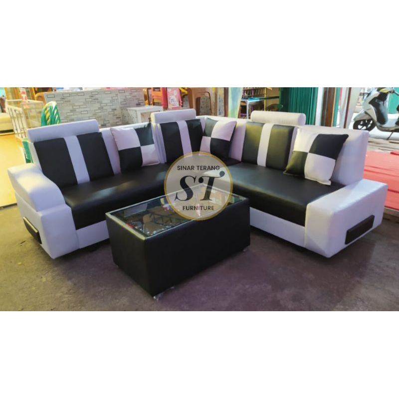 Jual Sofa Sudut Minimalis Hitam Putih NOTA ONLY | Shopee Indonesia