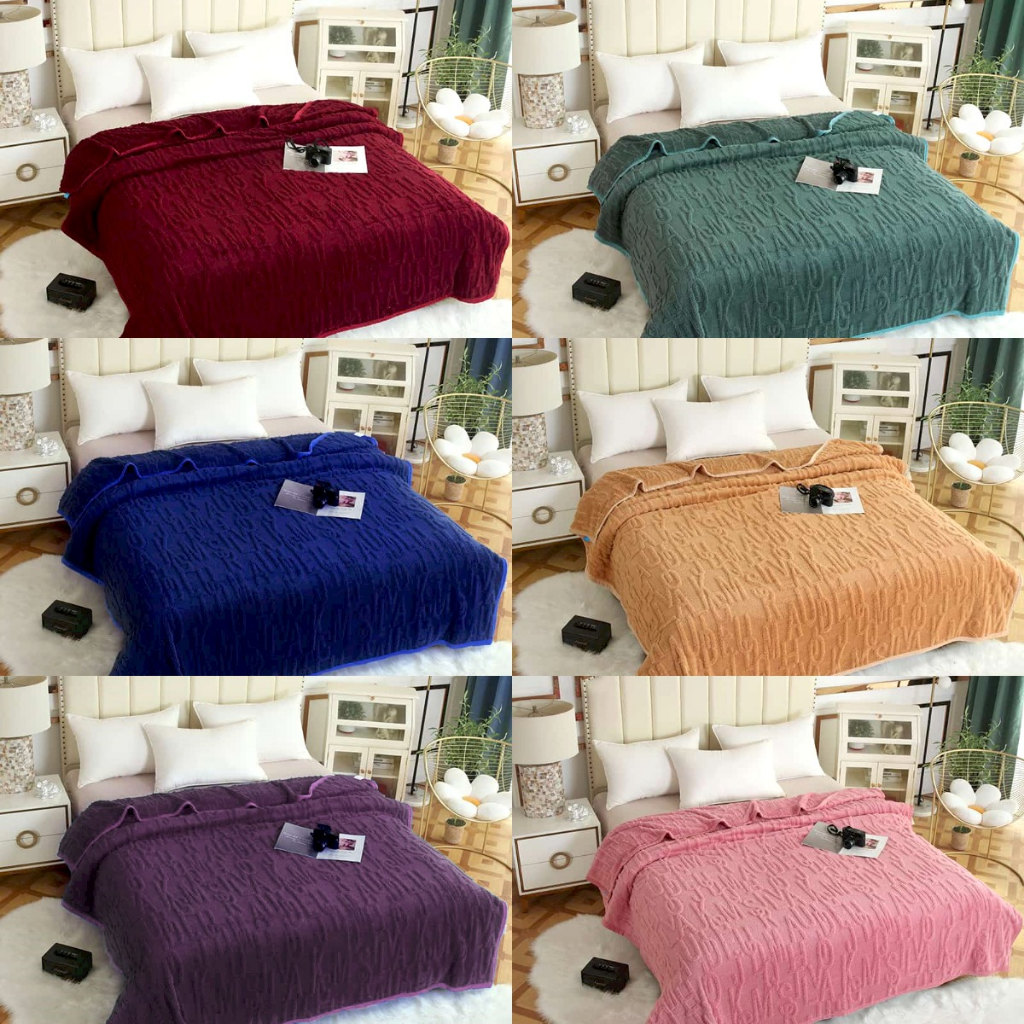 Jual Selimut Bulu Emboss Polos 5D / Emboss Butterfly Lembut Uk 180x200 ...