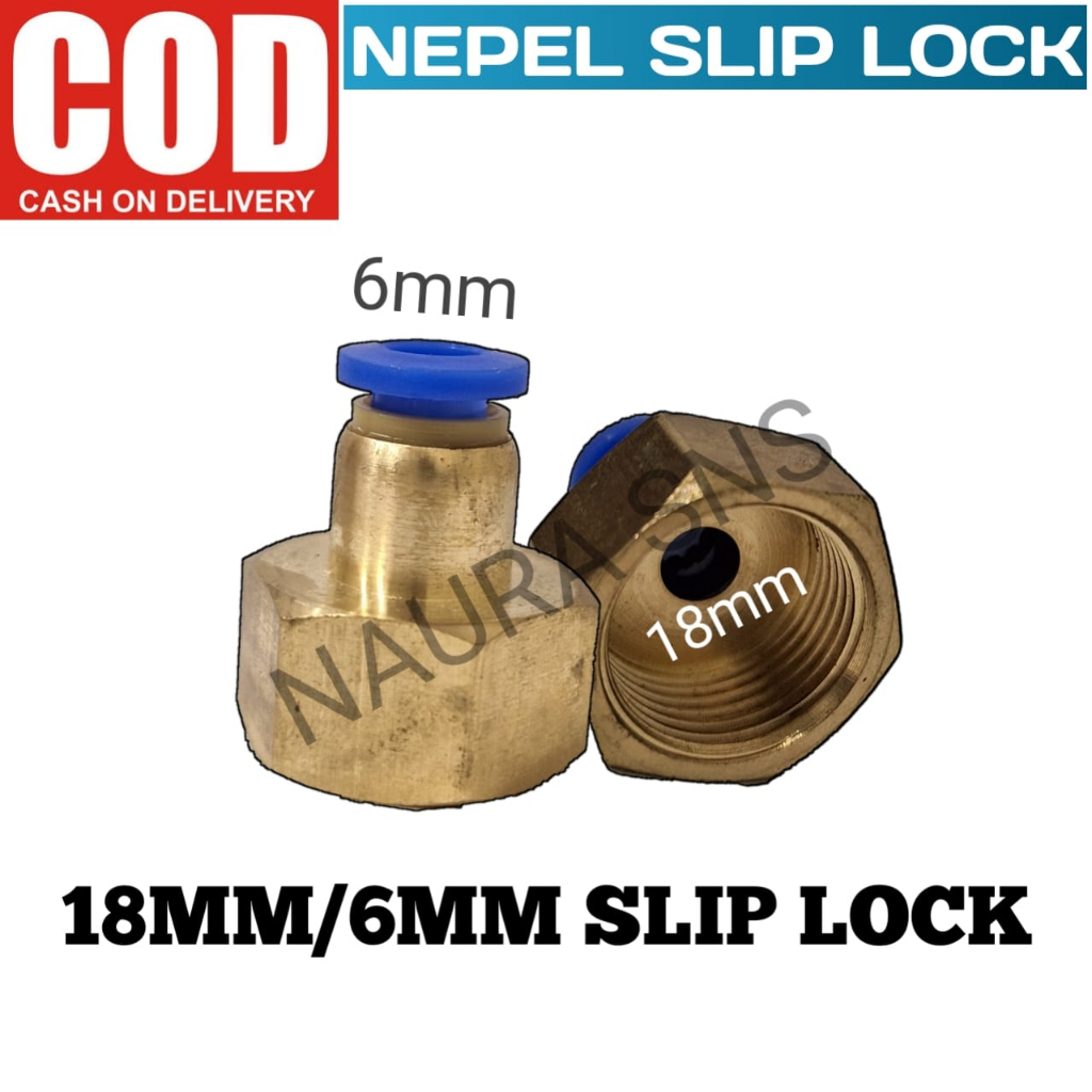 Jual FITTING PNEUMATIC SLIP LOCK MALE 18MM NEPEL SLIP LOCK SELANG PU ...