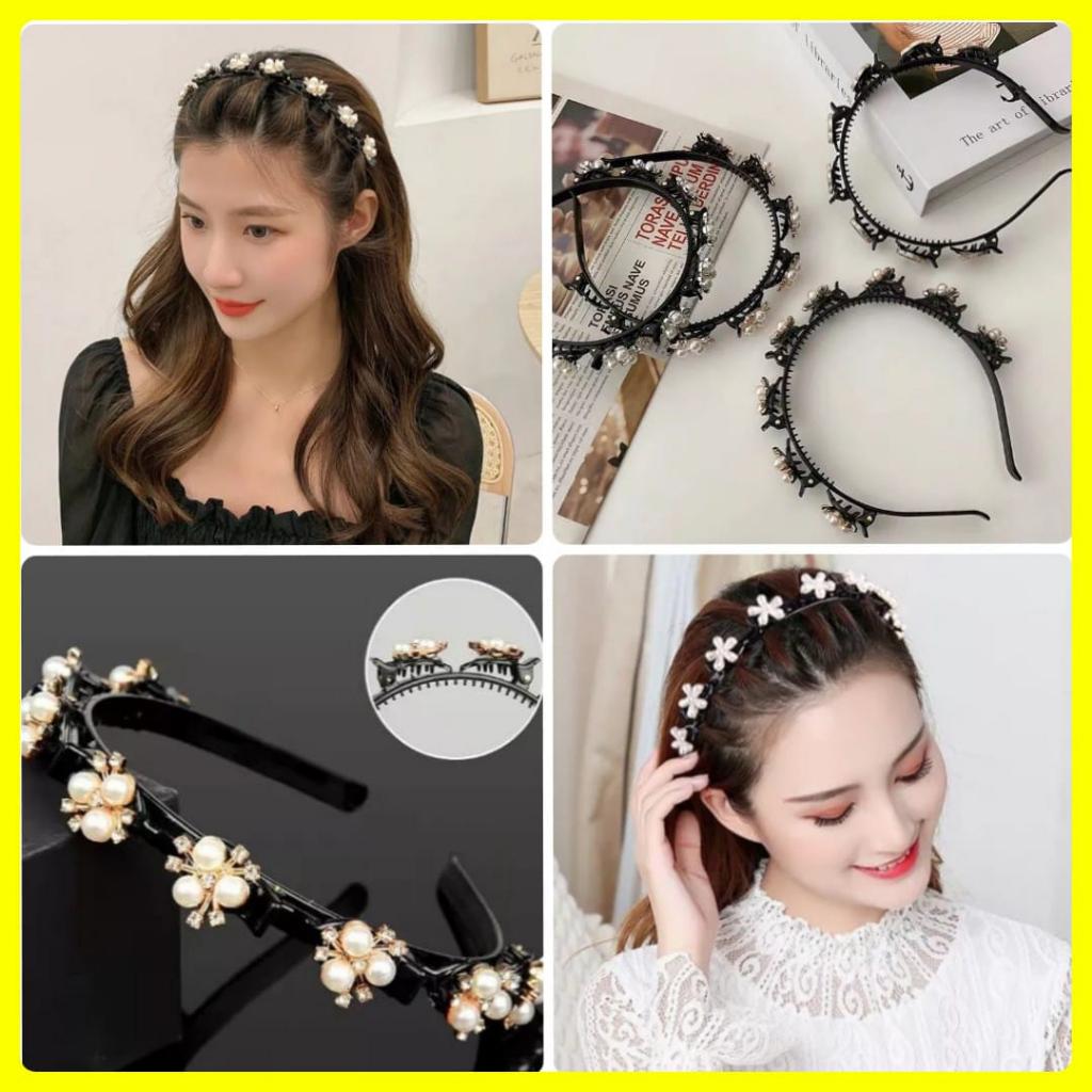 Jual SBY Pengikat Penjepit Rambut Wanita Cewek Bando 2in1 include Ikat ...