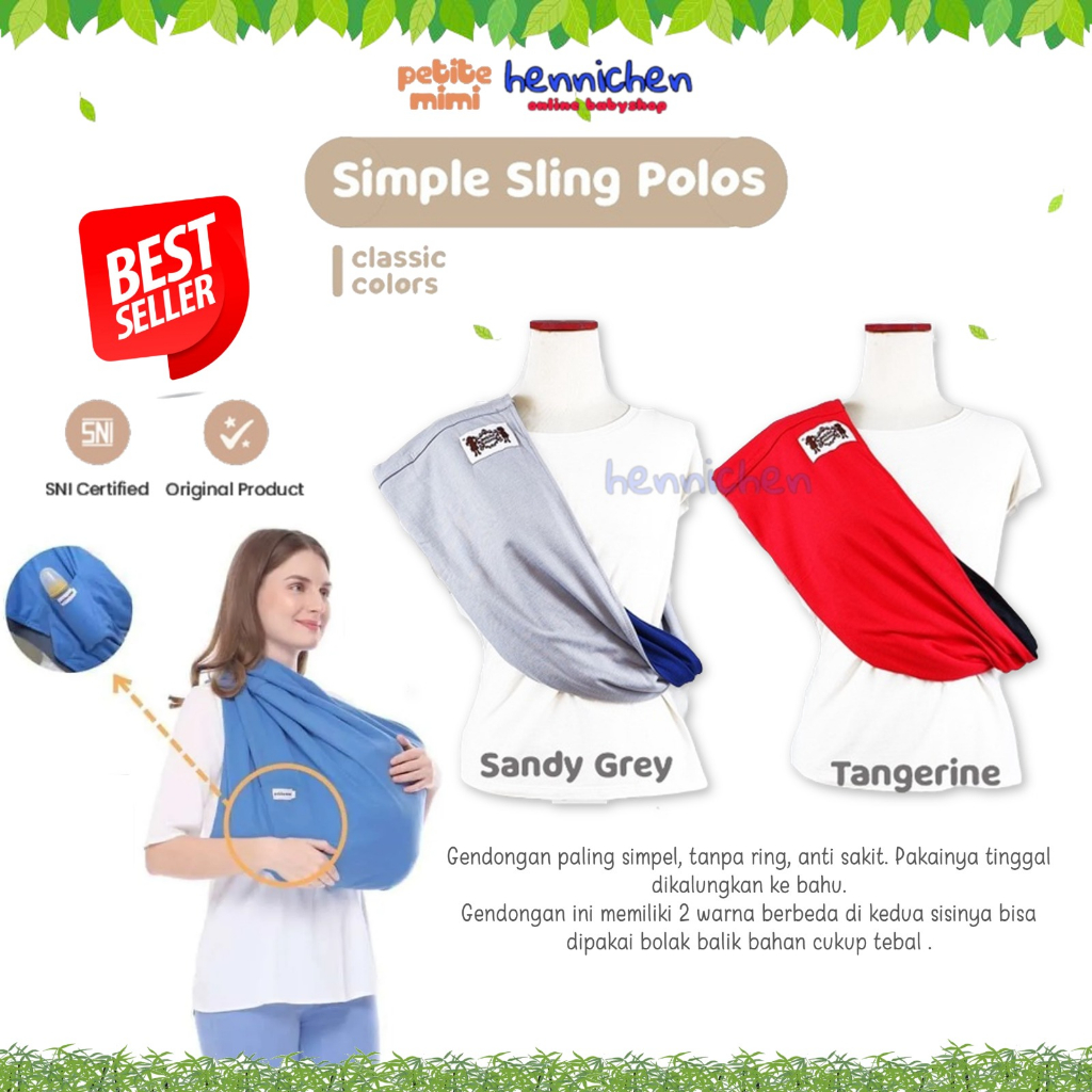 Jual Petite Mimi Gendongan Kaos Bayi dengan Kantong Geos Simple Sling ...