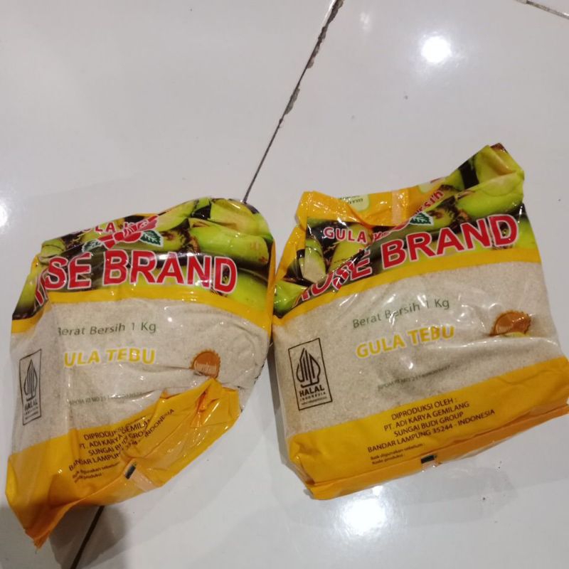 Jual gula pasir kemasan kebon agung 1kg/ gula pasir timbangan 1kg// gula pasir rose brand kuning ...