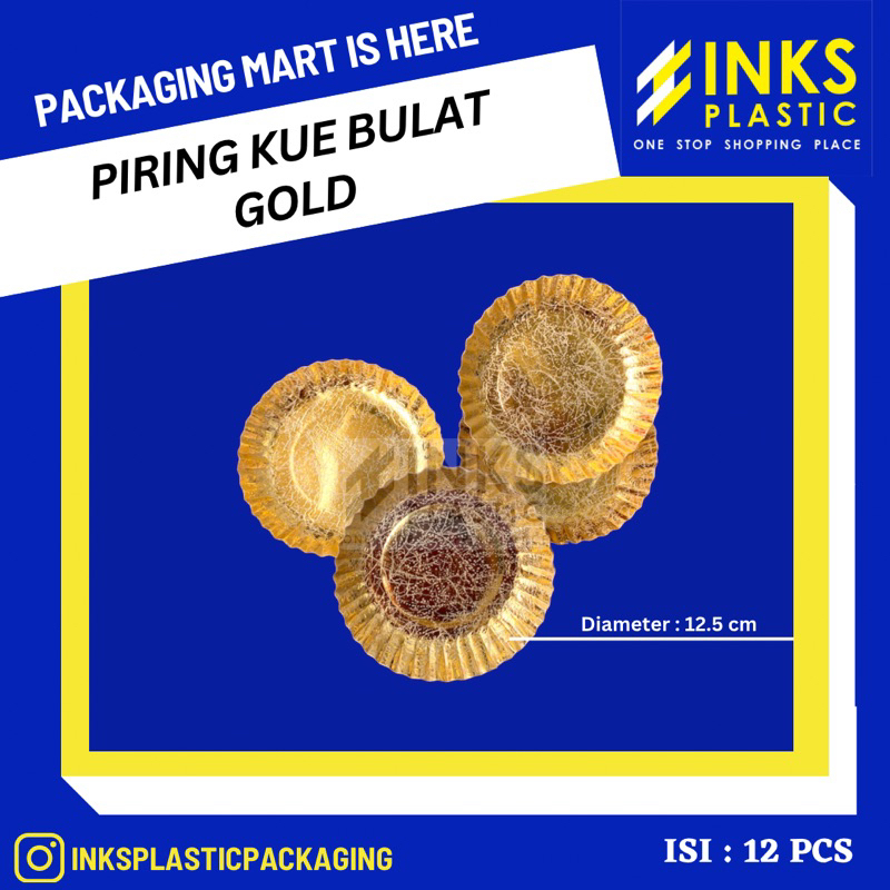 Jual PIRING KUE KERTAS BULAT GOLD EMAS (12 PCS) | Shopee Indonesia