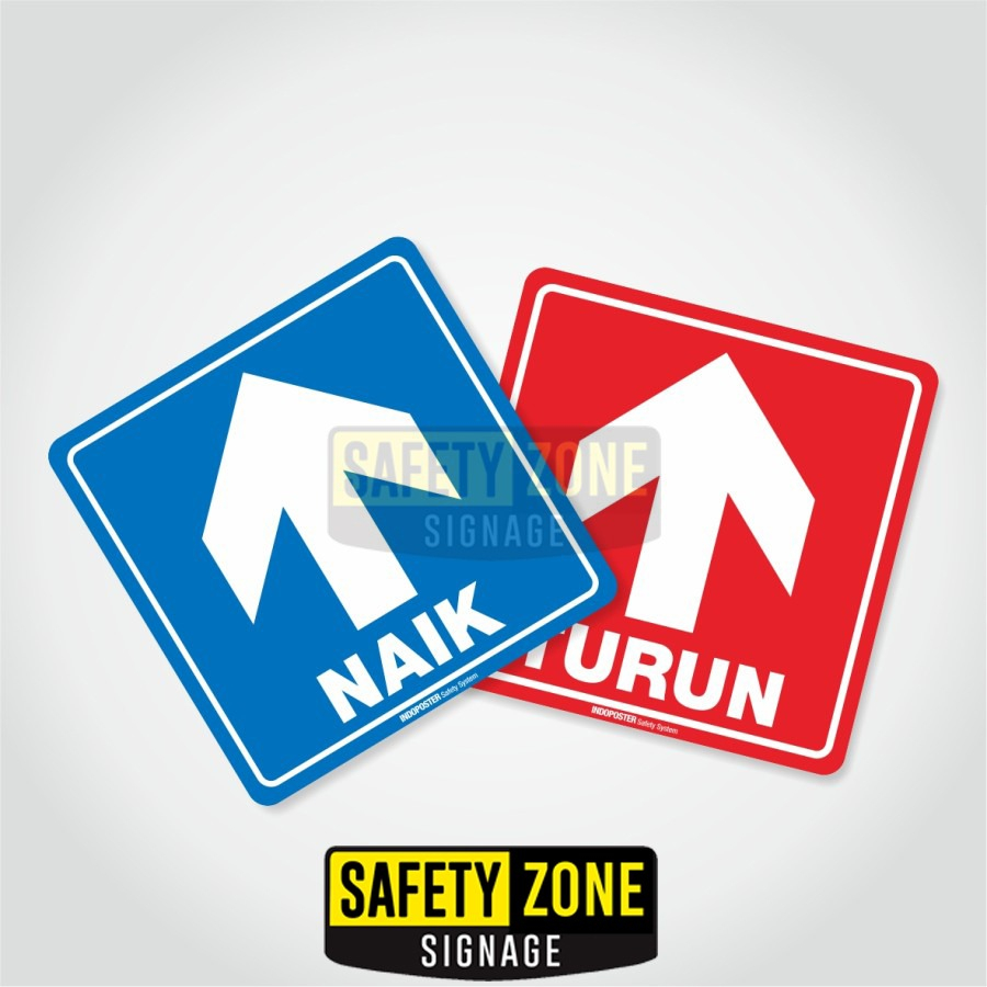 Jual Sign Sticker Naik dan turun (Merah dan Biru) | Shopee Indonesia