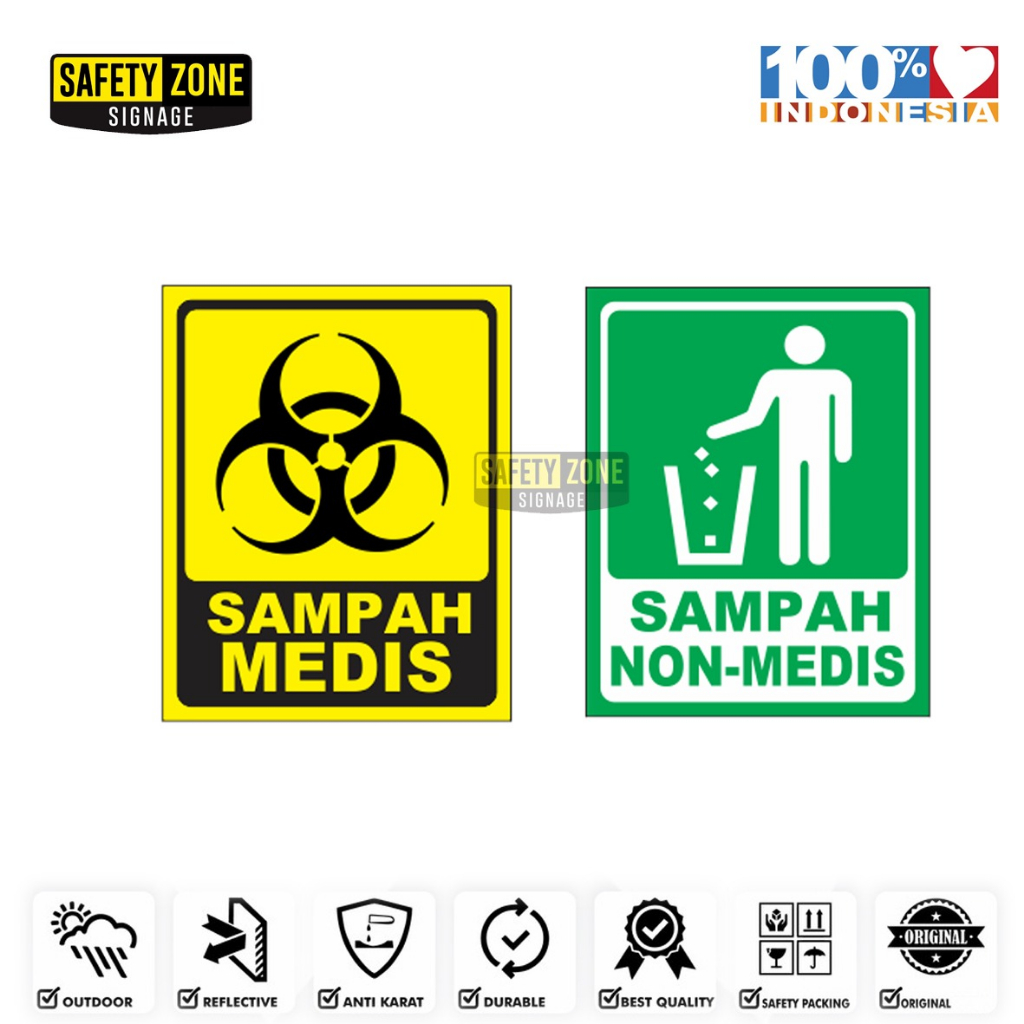 Jual Sign Sticker Sampah Medis dan non Medis | Shopee Indonesia
