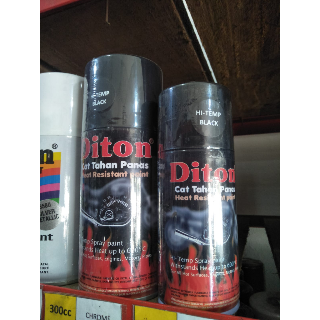 Jual Diton Hi Temp Black 300cc / cat knalpot hitam doff / cat knalpot ...