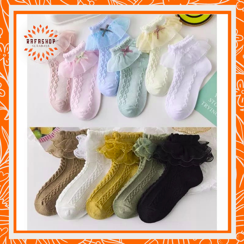 Jual KID029 Kaos Kaki RUFFLE PITA Anak Perempuan Import Model PITA ...