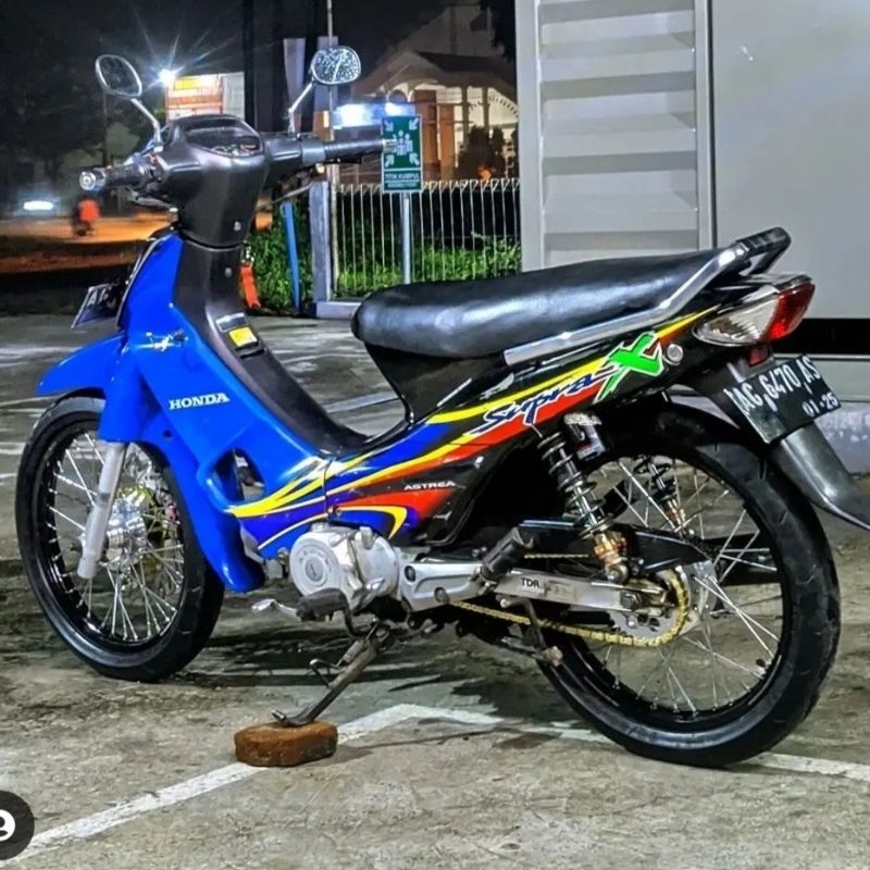 Jual Striping lis sticker standar ORI honda supra x 110 2004 hitam biru ...