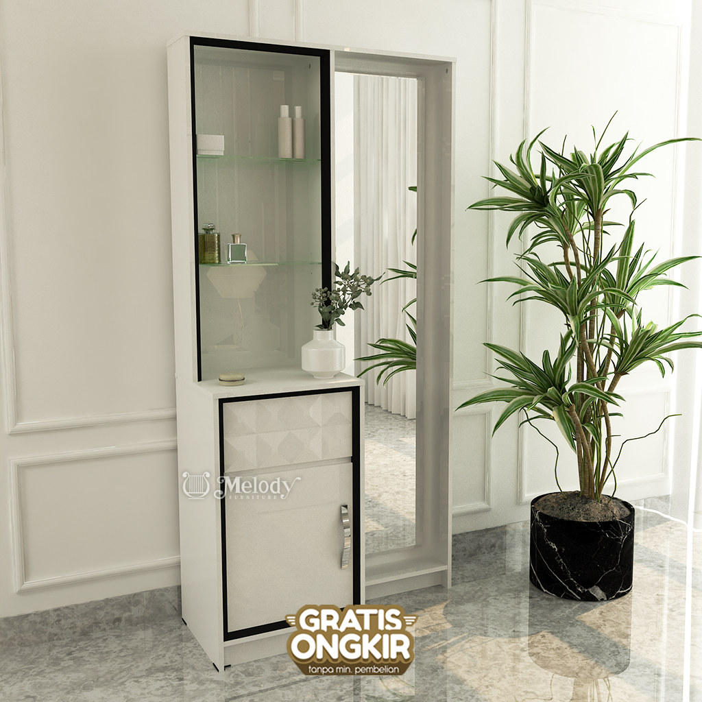 Jual Melody Furniture - Meja Rias Meja Makeup dengan Full Cermin Modern ...