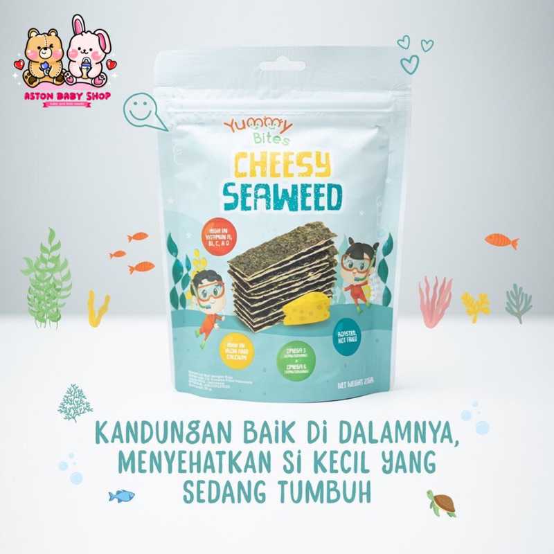 Jual Yummy Bites Cheesy Seaweed Snack Rumput Laut Snack Cemilan Anak ...