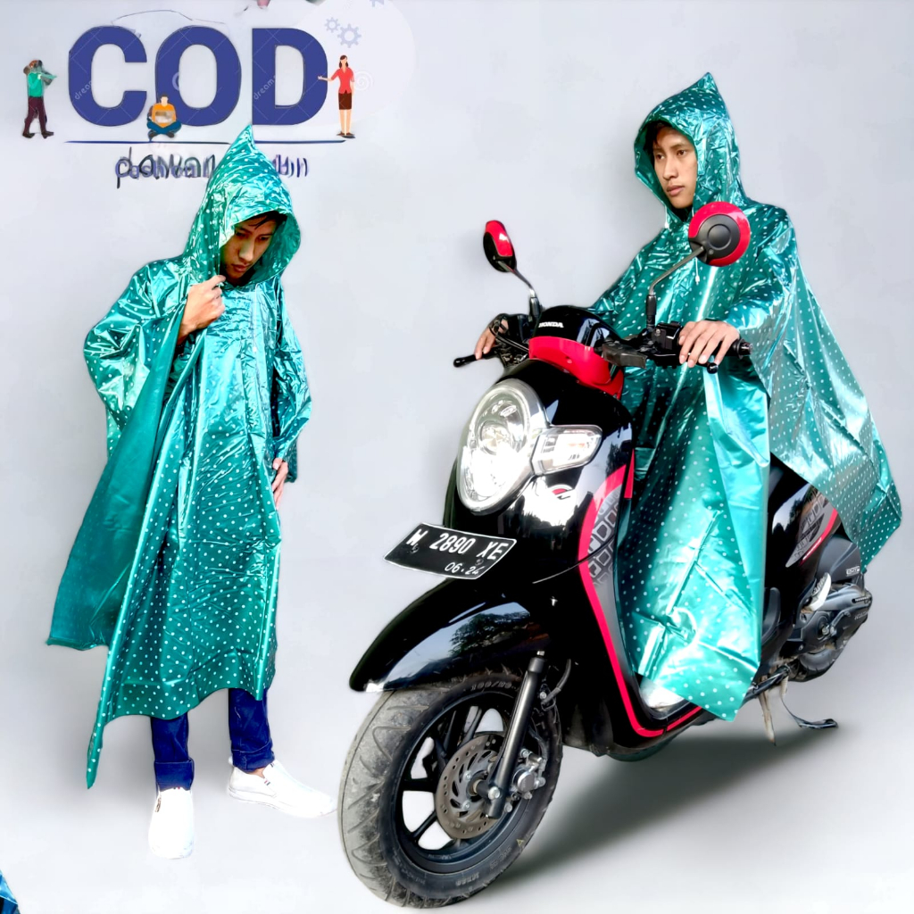 Jual Jas Hujan Dewasa Tebal Jumbo Anti Tembus Air/Jas Hujan PVC Polkadot PROMO-TerMurah | Shopee ...