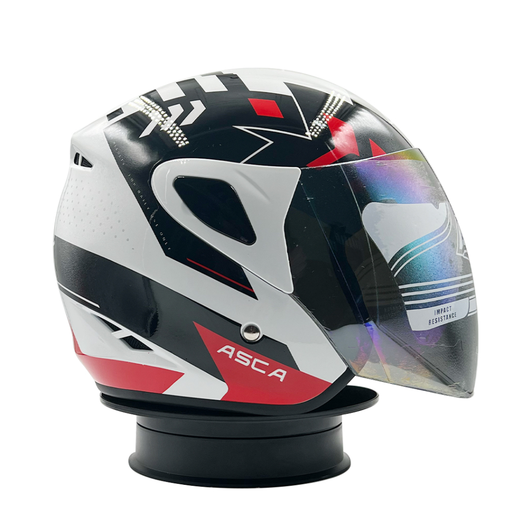 Jual Helm Asca Strike Arrow White Red | Shopee Indonesia