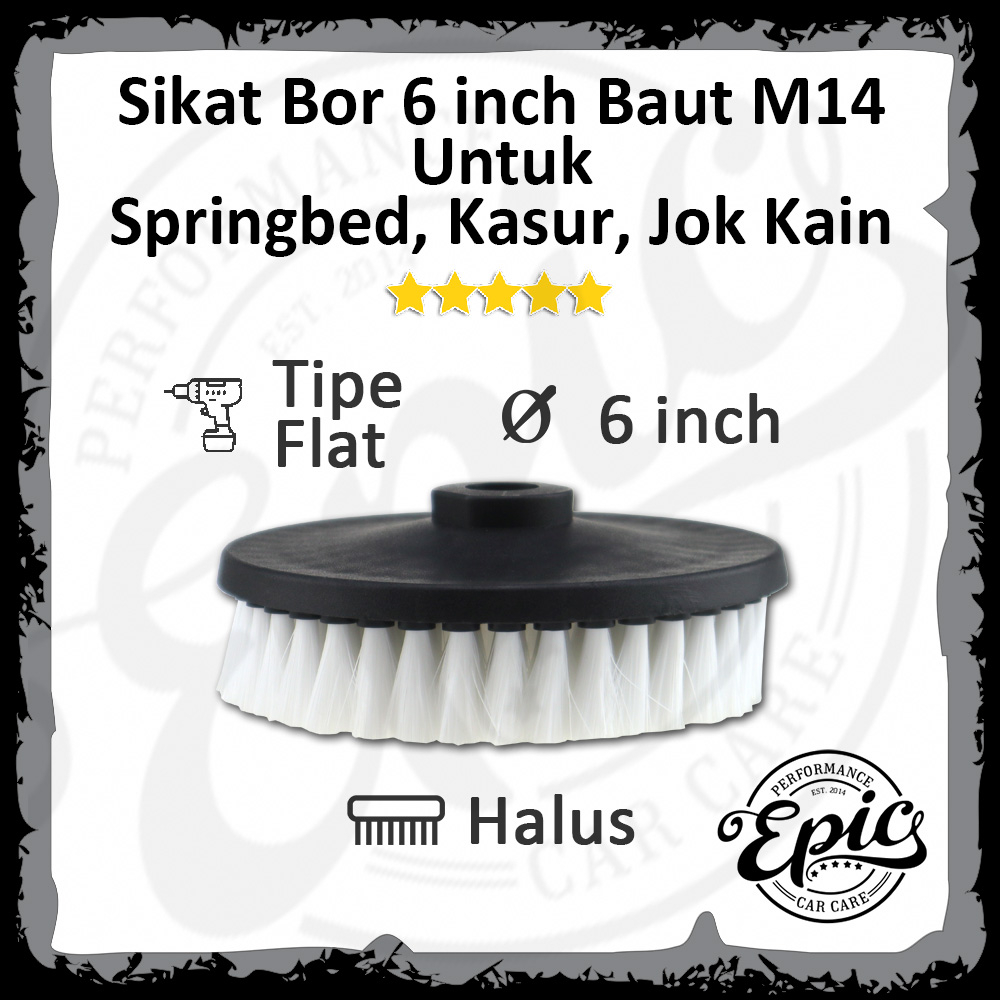 Jual Sikat Bor Cuci Spring Bed Kasur Jok Sofa Tipe Flat 6 inch Baut M14 ...