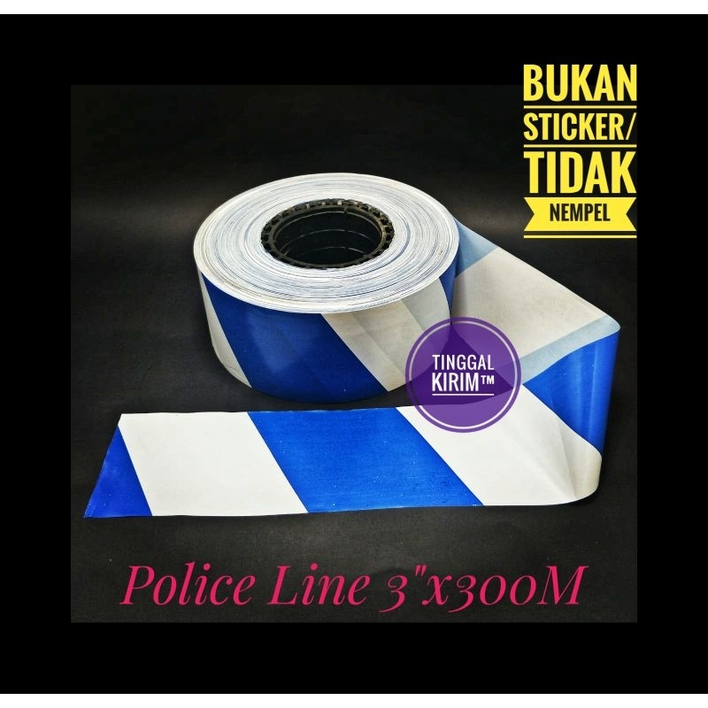 Jual Police Line Barricade Tape warna Biru Putih 3" x 300mtr | Shopee ...