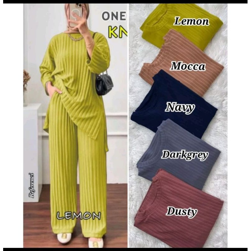 Jual PROMO!!! ONE SET HORNET KNIT RAJUT / SETELAN KAOS CELANA WANITA DEWASA / BAJU PEREMPUAN ...