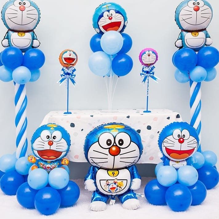 Jual Balon Foil Karakter Anak Doraemon / Balon HBD Kepala Doraemon ...