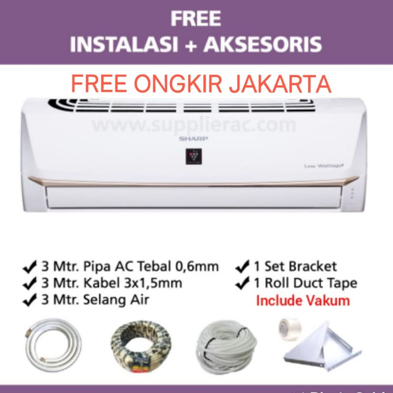 Jual +PASANG AC Sharp 1 PK AH-AP9UHL Plasmacluster Low watt R32 ...