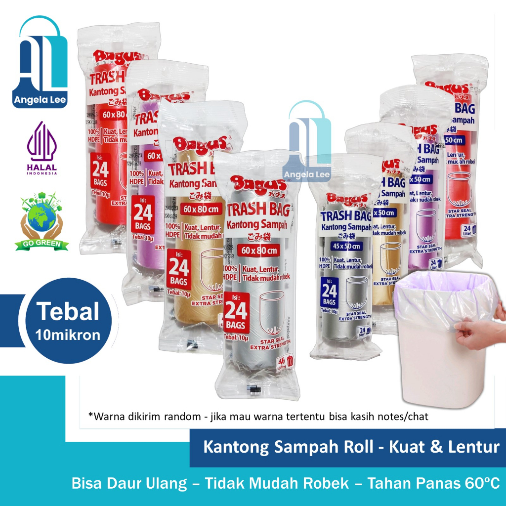 Jual BAGUS Kantong Sampah Trash Bag Roll Recyclable Plastik Kuat Lentur ...