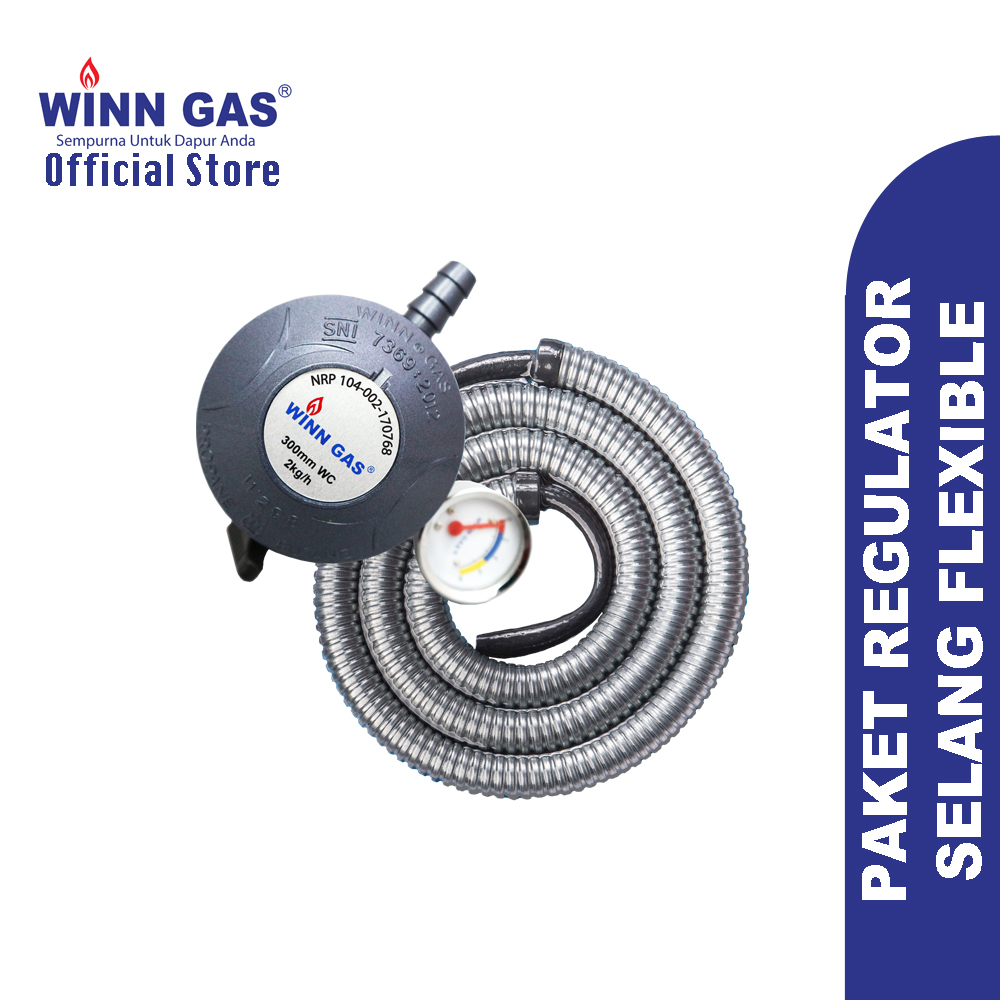 Jual Winn Gas Paket Selang Flexible Regulator W298M | Shopee Indonesia