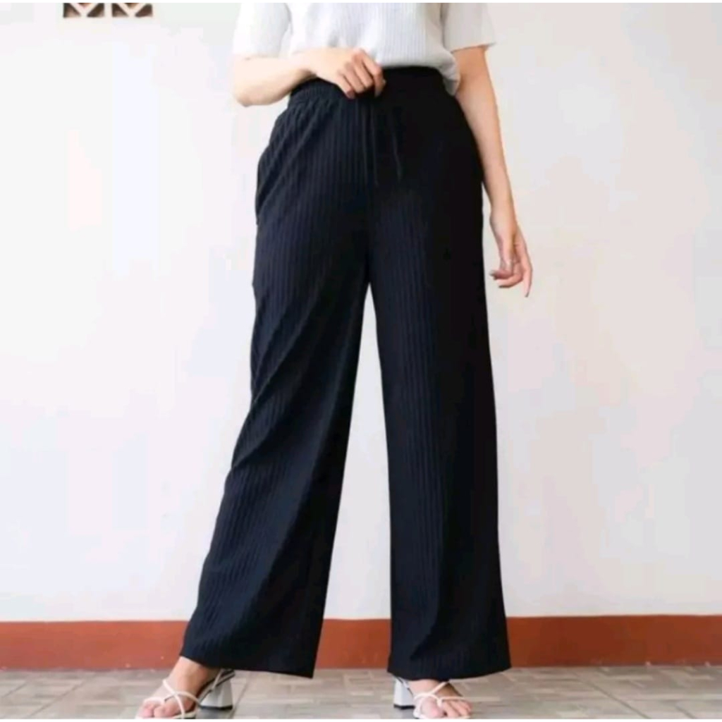 Jual kulot panjang knit pants standar dan jumbo max 150kg | Shopee ...