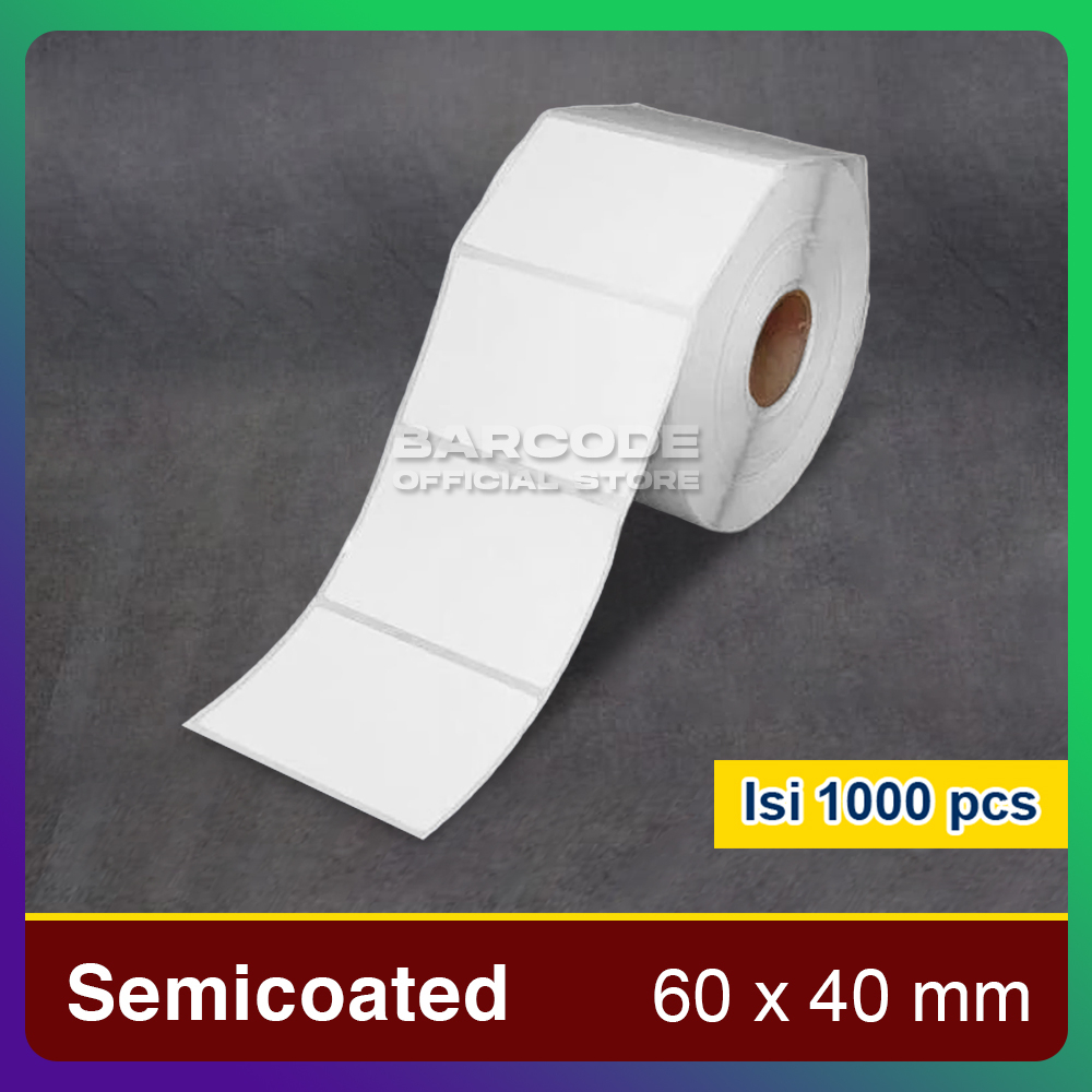 Jual Label Semicoated 60 x 40 Stiker Barcode 60x40 mm 1 Line | Shopee Indonesia