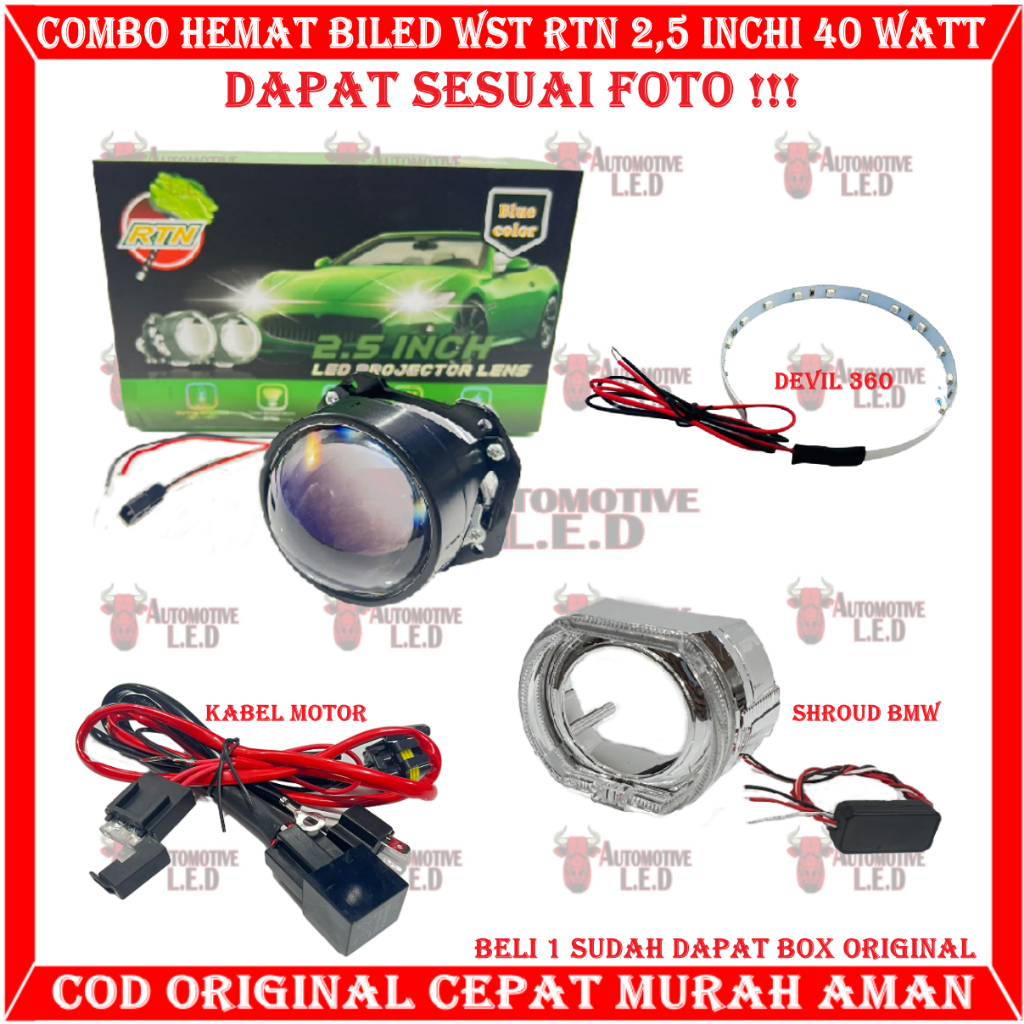 Jual PROJECTOR BMW MOTOR 2,5 INCHI 40 WATT BILED 2,5 INCHI RTN | PROJIE ...