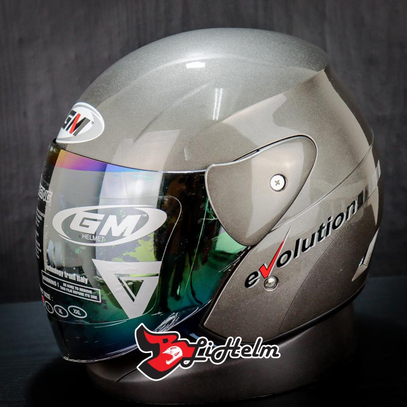 Jual GM HELM EVOLUTION SOLID | DARK GREY | EVO SINGLE VISOR | Shopee ...