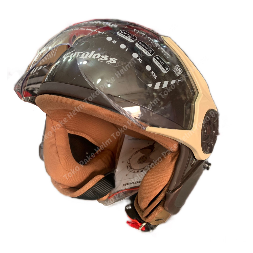 Jual Helm cargloss hijab retro original half face | Shopee Indonesia