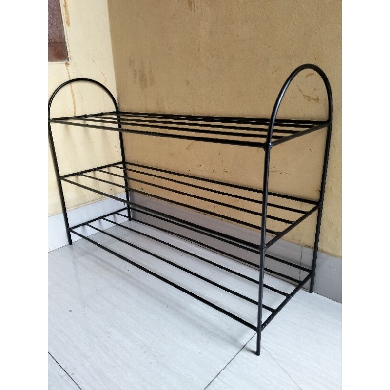 Jual RS.T .. RAK SEPATU 3 SUSUN/RAK SENDAL/RAK SEPATU/RAK BUNGA BESI ...